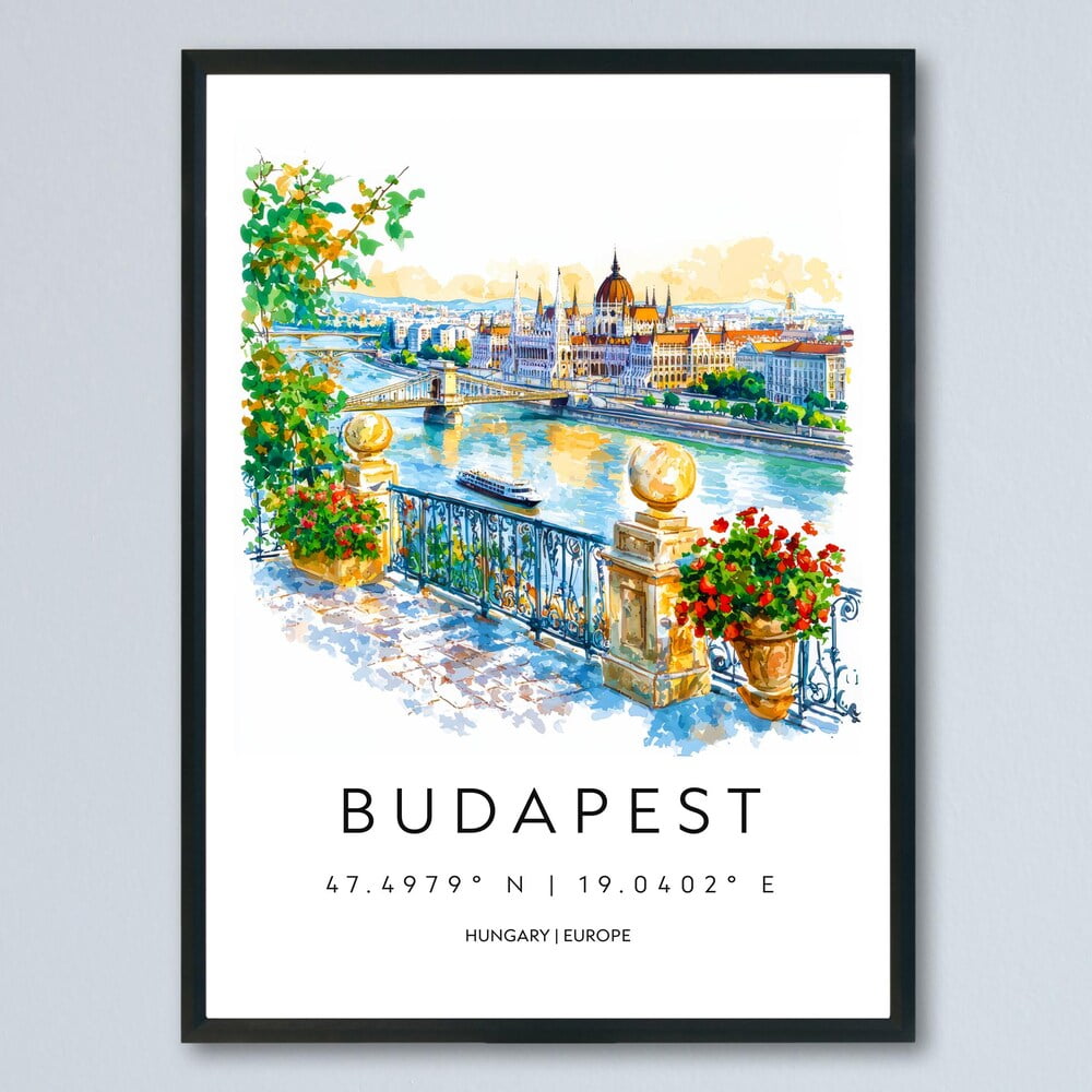 Kna Prints - 1 Pc Poster Budapest Watercolor Poster Budapest Travel ...