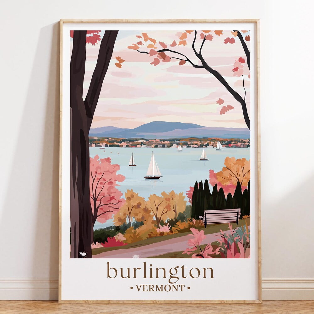 Kna Prints - 1 Pc Poster Burlington Vermont Poster, New England Town ...