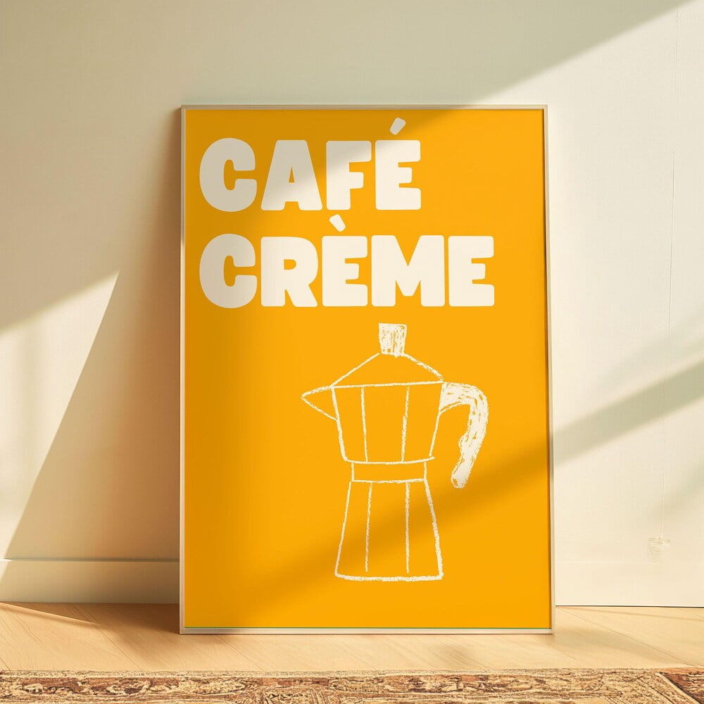 Kna Prints - 1 Pc Poster Café Crème Wall Art Retro Kitchen Decor Coffee ...