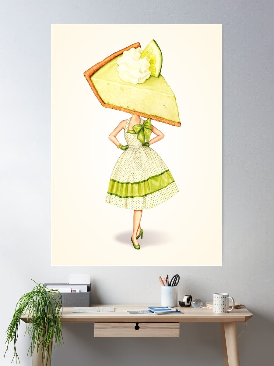 Kna Prints - 1 Pc Poster Cake Head Pin-Up: Key Lime Pie, UNFRAMED-24x36 - Walmart.com