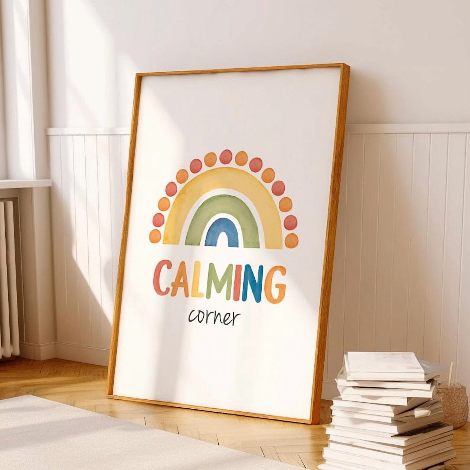 Kna Prints - 1 Pc Poster Calming Corner Sign, Rainbow Calming Corner ...