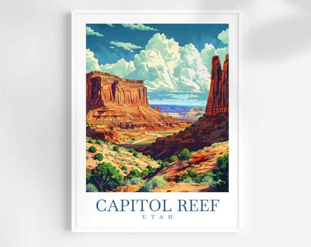 Kna Prints - 1 Pc Poster Capitol Reef Utah Travel Print Wall Art ...