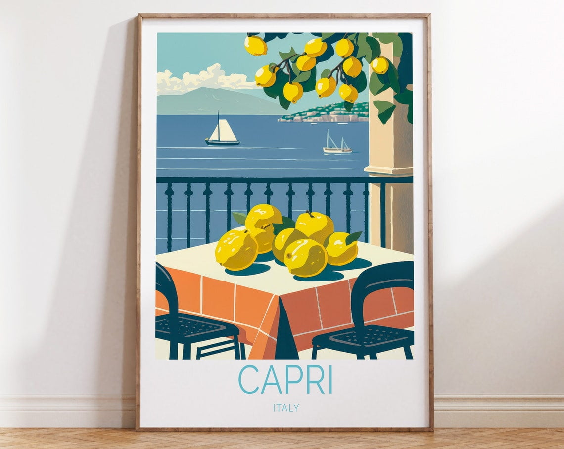 Kna Prints - 1 Pc Poster Capri Lemons Italy Travel , Capri Coast Travel ...