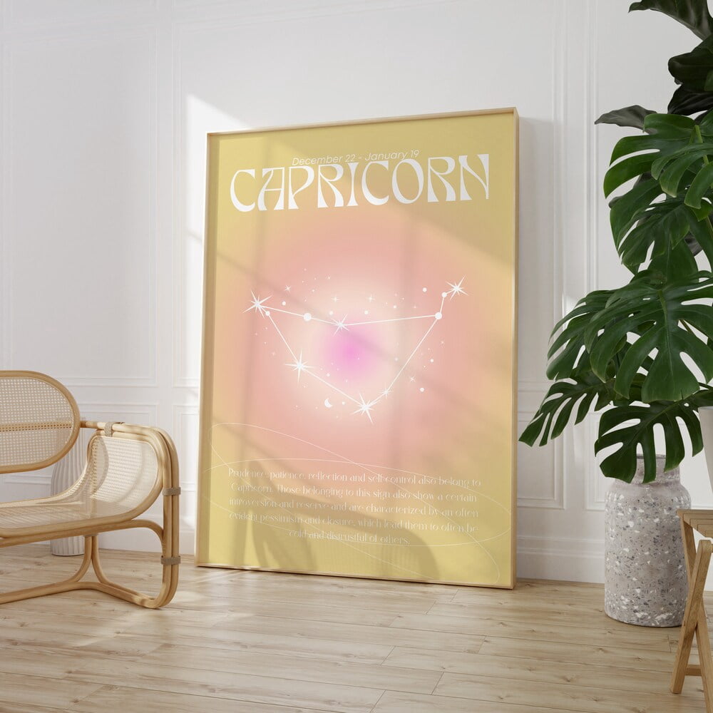 Kna Prints - 1 Pc Poster Capricorn Star Sign Print, Zodiac Art ...
