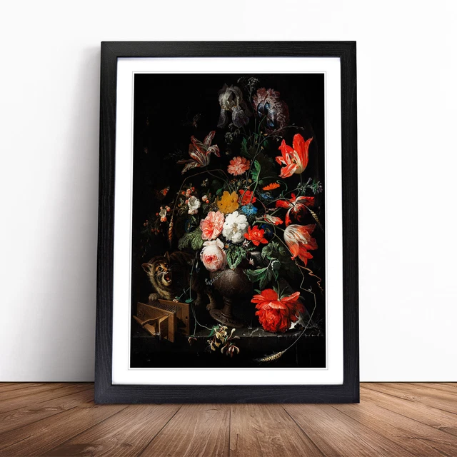 Kna Prints - 1 Pc Poster Cat And Flowers By Abraham Mignon Wall Poster ...