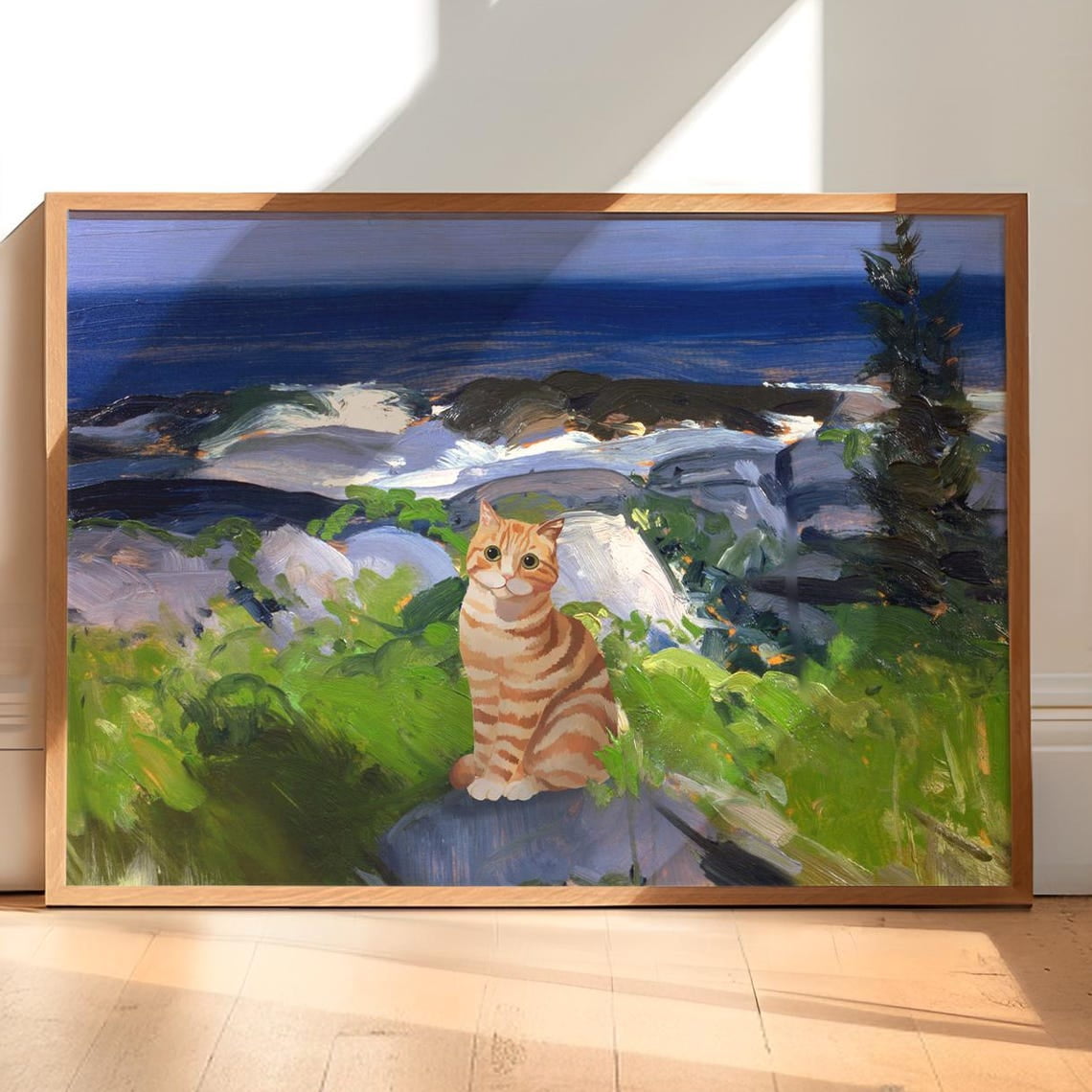 Kna Prints - 1 Pc Poster Cat Print Oil Landscape Art Fny Gift Black Cat ...