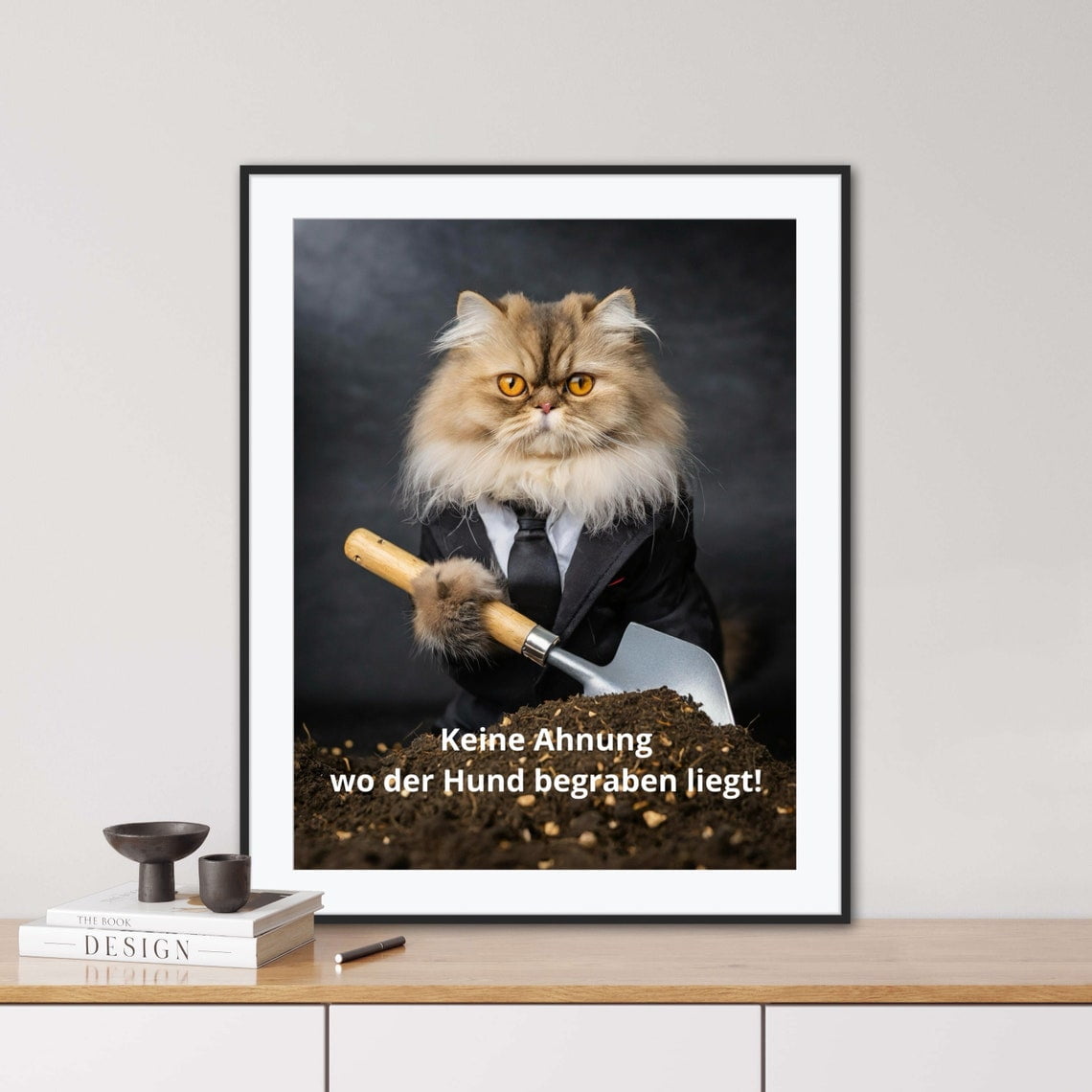 Kna Prints - 1 Pc Poster Cat With Shovel, Ai Generated, Fny Saying ...
