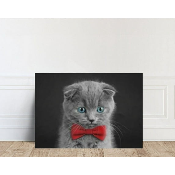 Kna Prints - 1 Pc Poster Cat With Red Bow Tie , Home Decor, Wall Art ...