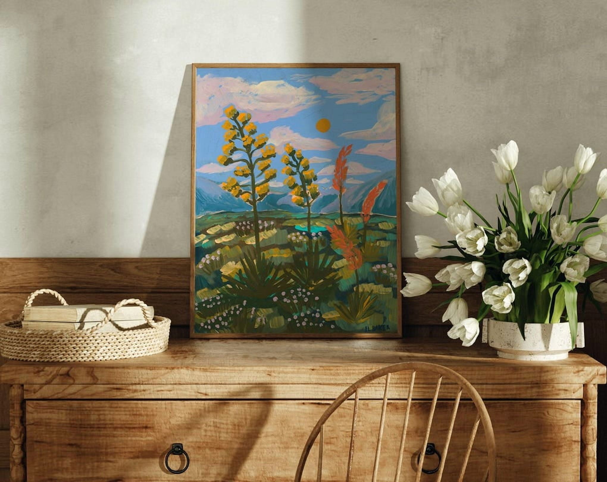 Kna Prints - 1 Pc Poster Century Plant Red Yucca Print Western Big Bend ...