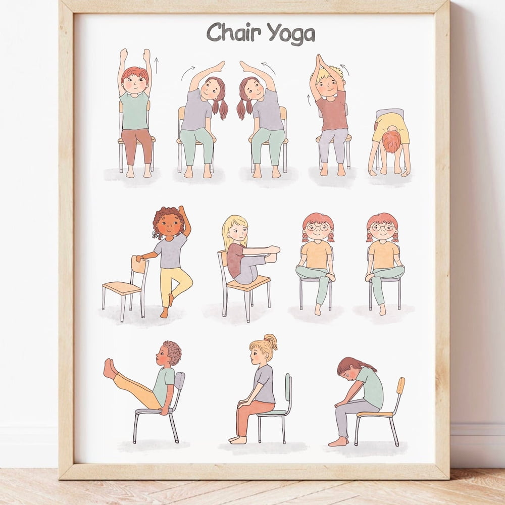 Kna Prints - 1 Pc Poster Chair Yoga Poster For Kids Classroom Able ...