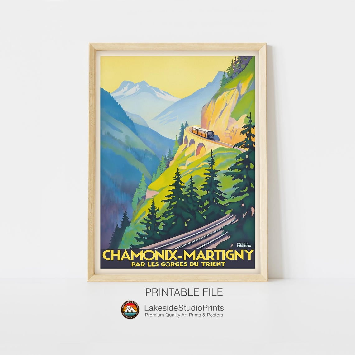 Kna Prints - 1 Pc Poster Chamonix Martigny France Vintage Travel Instant Jpg File Printable ...