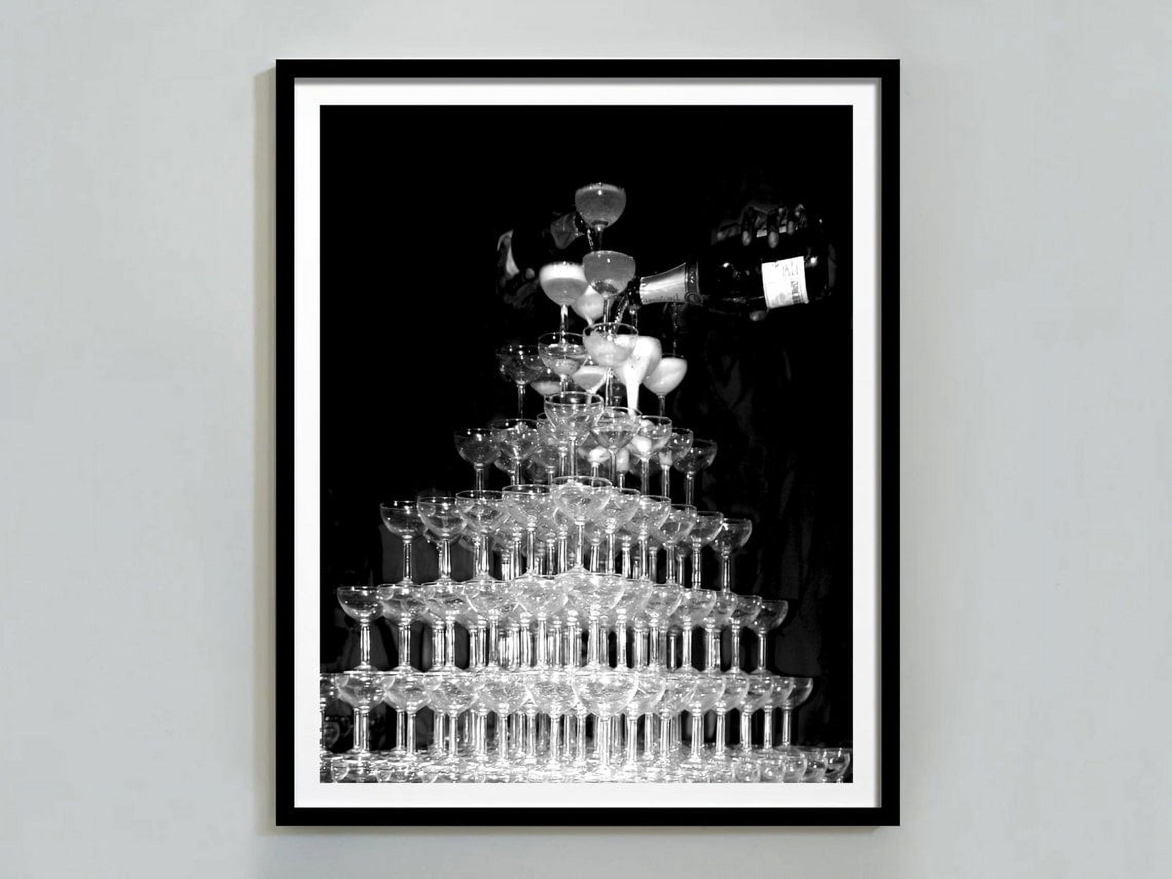 Kna Prints - 1 Pc Poster Champagne Fltues Print, Bar Cart , Black And ...