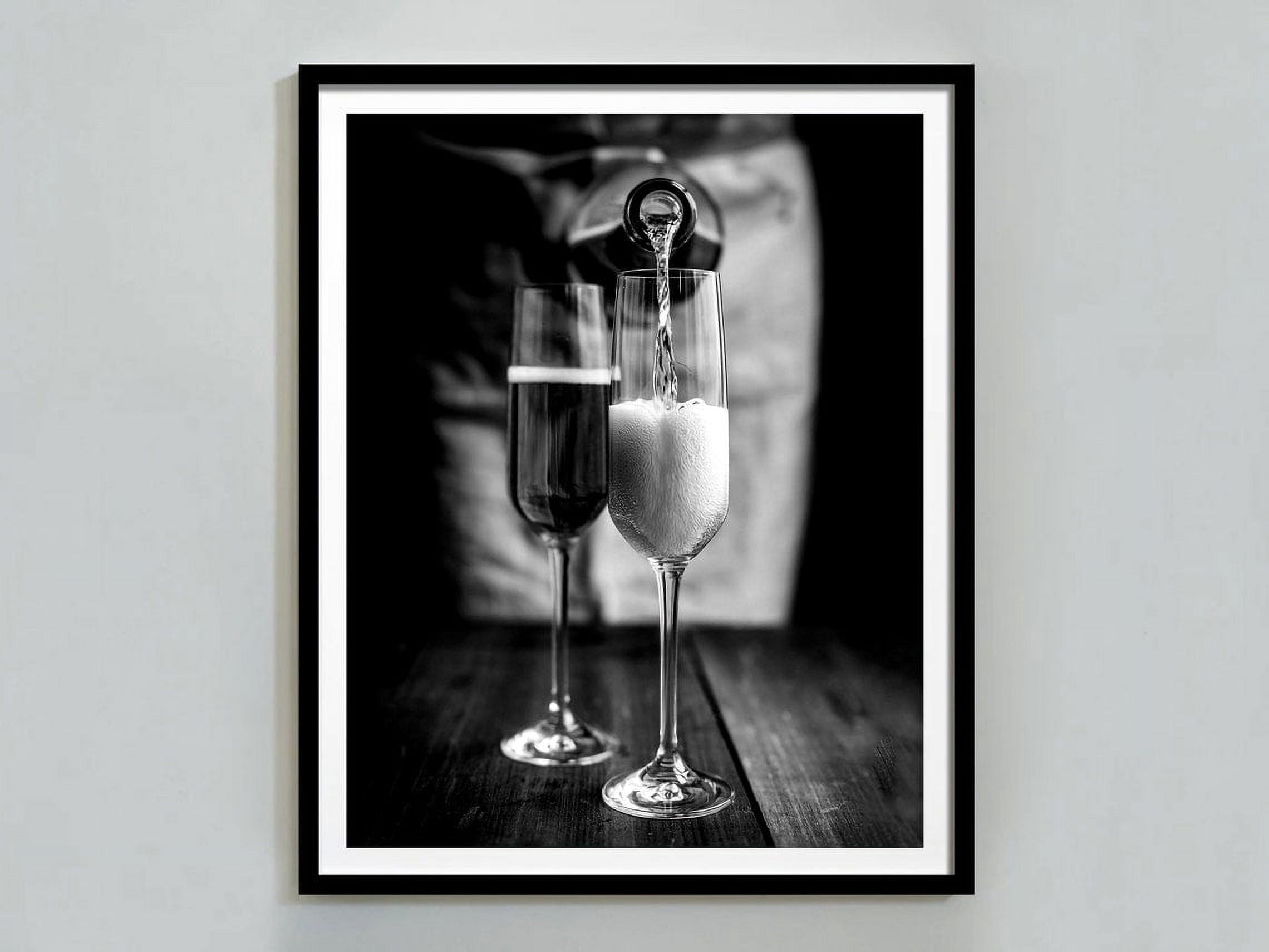 Kna Prints - 1 Pc Poster Champagne Print, Bar Cart , Black And White ...