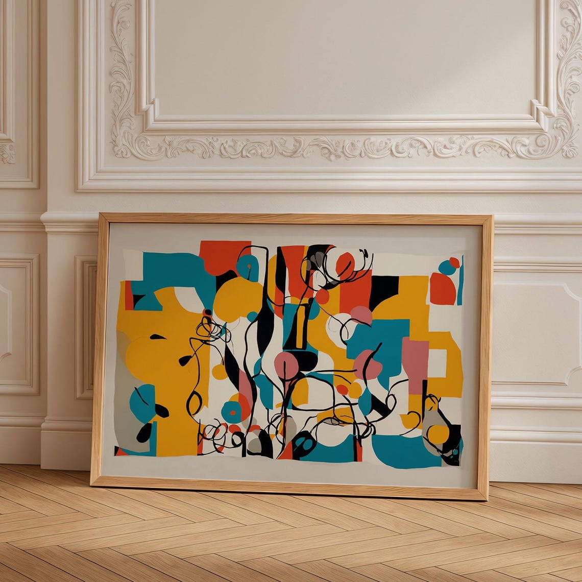 Kna Prints - 1 Pc Poster Chaotic Harmony Colorful Abstract Wall Art Print, Large , Bold Modern ...