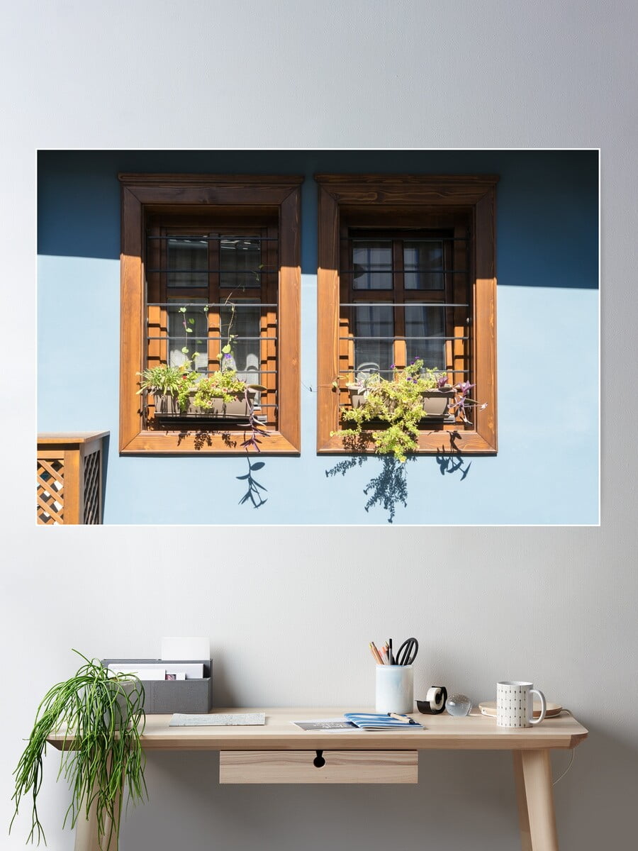 Kna Prints - 1 Pc Poster Charismatic Wooden Windows Pair, UNFRAMED-8x12 ...