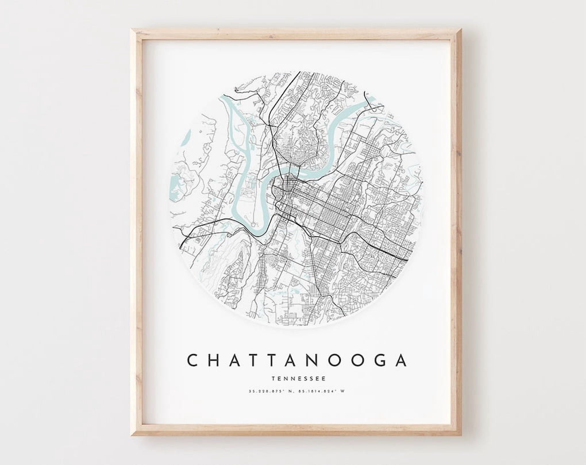 Kna Prints - 1 Pc Poster Chattanooga Map Print, Chattanooga Map City ...