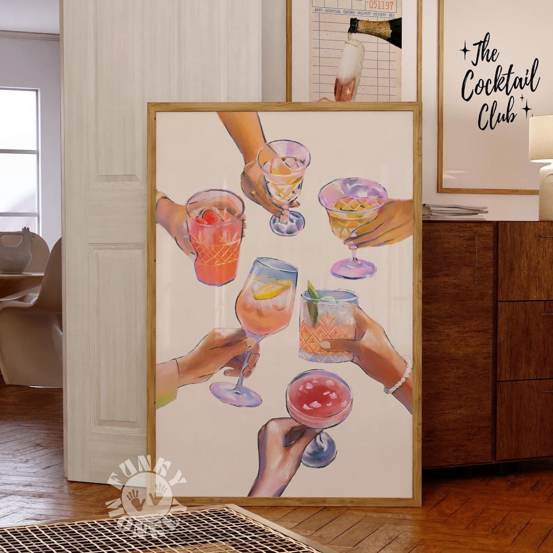 Kna Prints - 1 Pc Poster Cheers Print, Bar Cart Prints, Trendy Wall Art ...