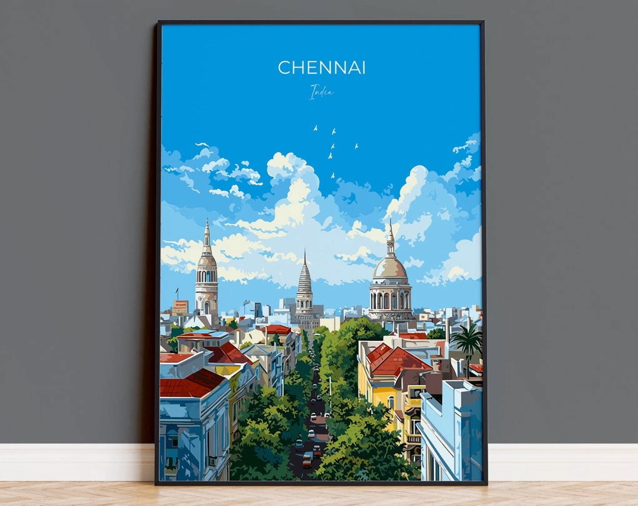 Kna Prints - 1 Pc Poster Chennai , Travel Print Of Chennai, India ...