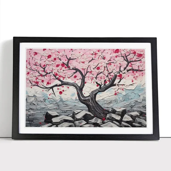 Kna Prints - 1 Pc Poster Cherry Blossom Tree Dadaism Wall Art Poster ...