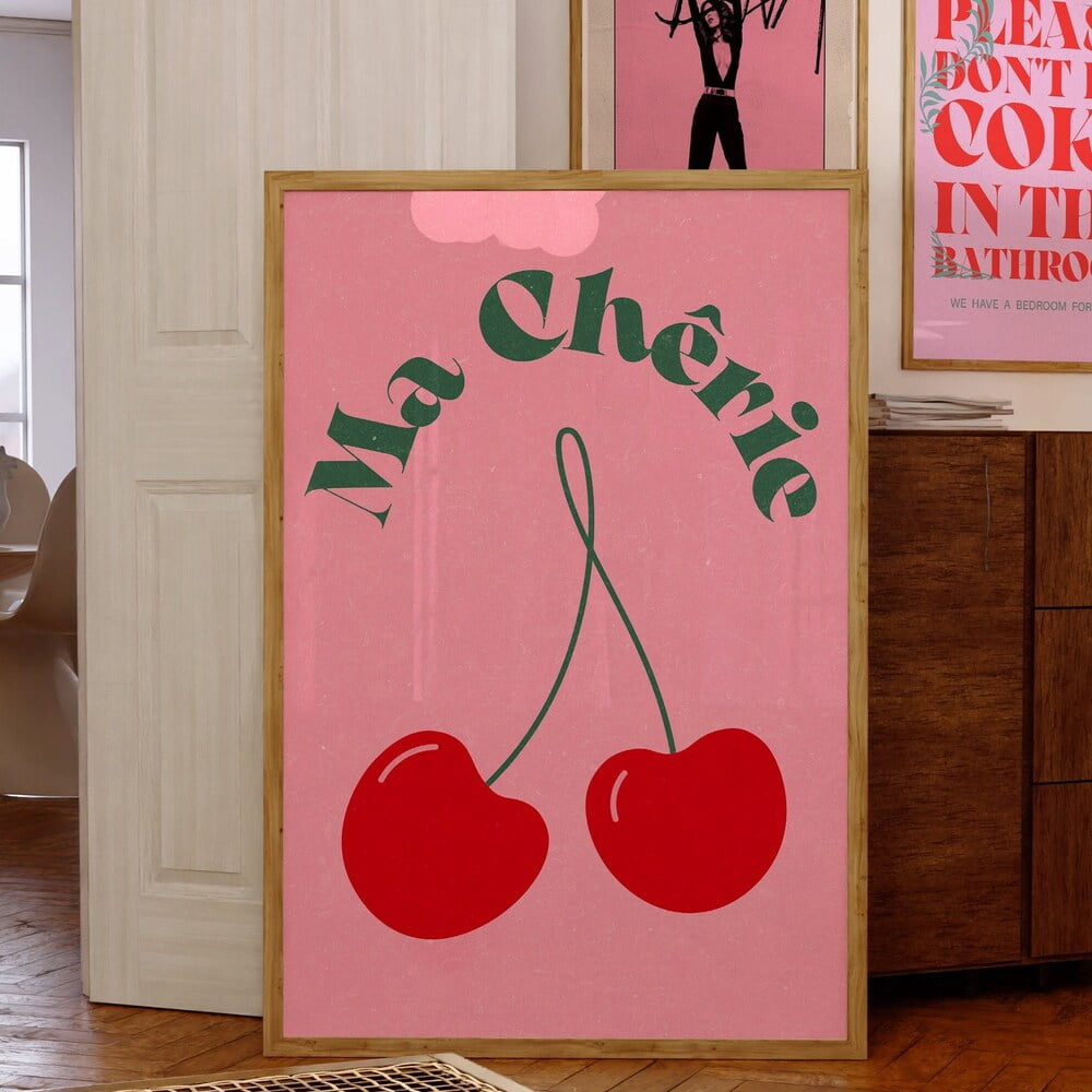 Kna Prints - 1 Pc Poster Cherry Poster, Retro Wall Art, 70S Psychedelic ...