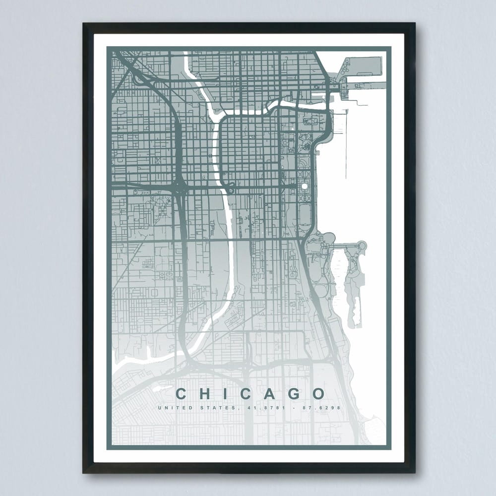 Kna Prints - 1 Pc Poster Chicago Map (8 Colours Available) Chicago City ...