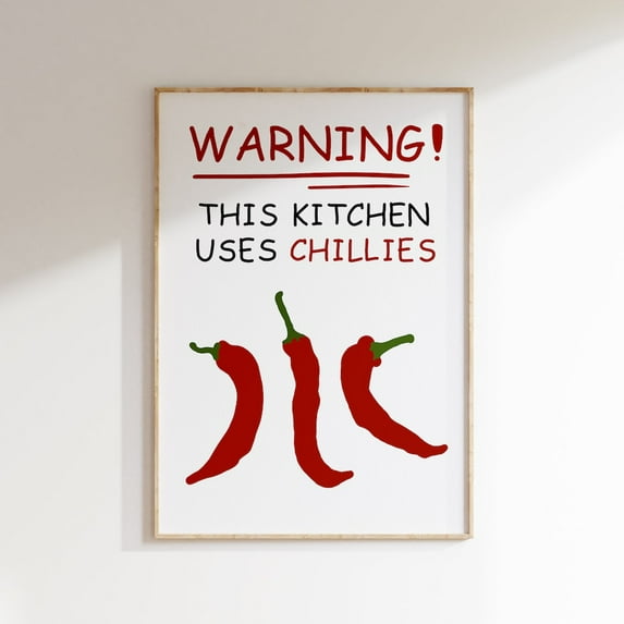 Kna Prints - 1 Pc Poster Chili Hand Drawn Kitchen , Retro Foodie Art ...
