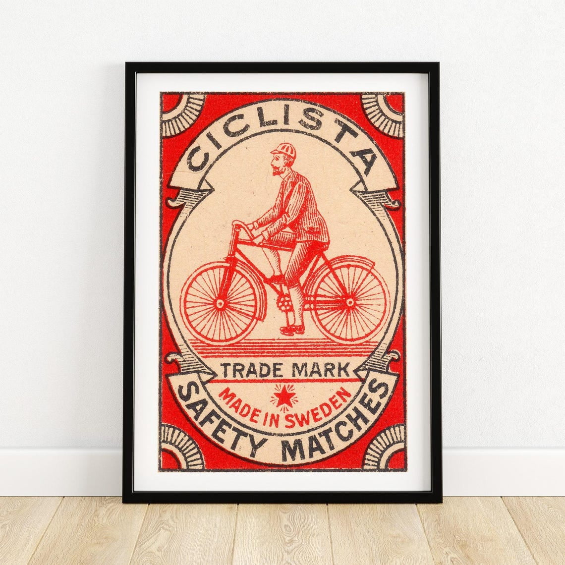 Kna Prints - 1 Pc Poster Ciclista Safety Matches Art Print Swedish ...