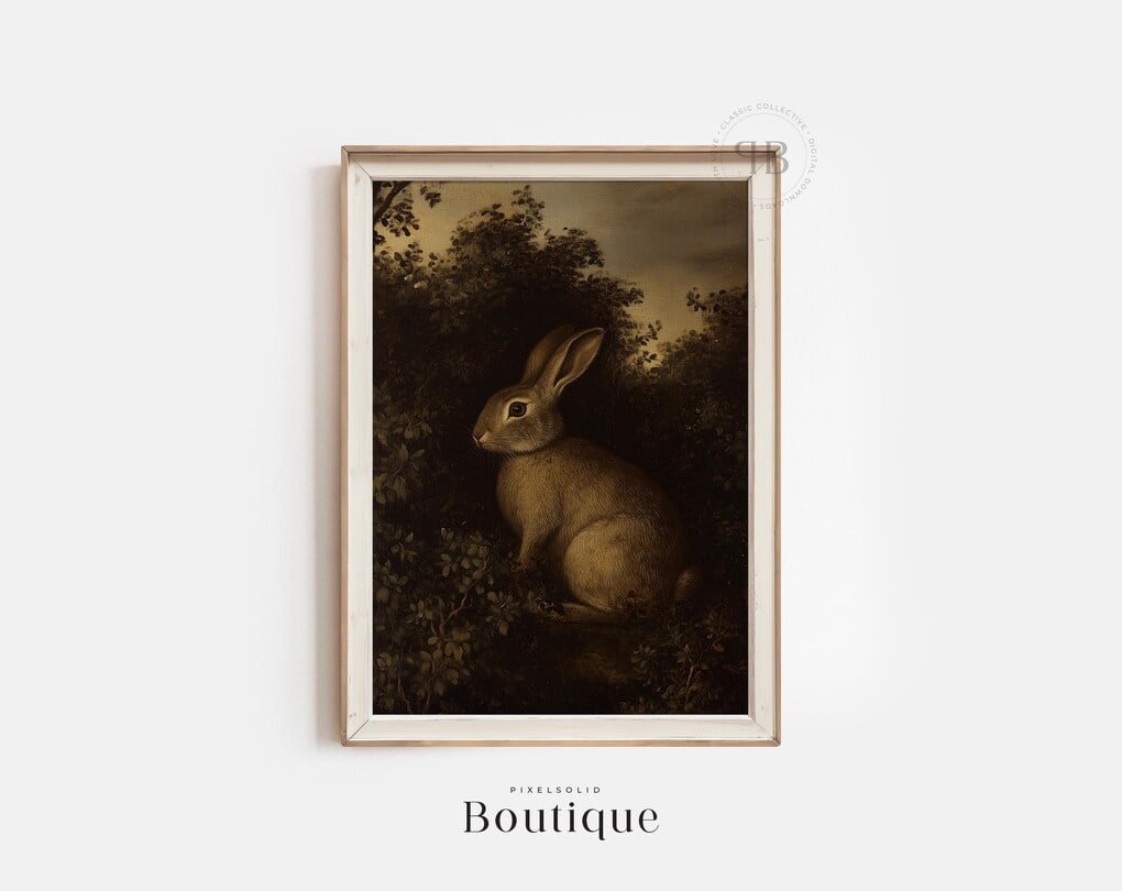 Kna Prints - 1 Pc Poster Classic Moody Rabbit Artwork Dark Baroque ...