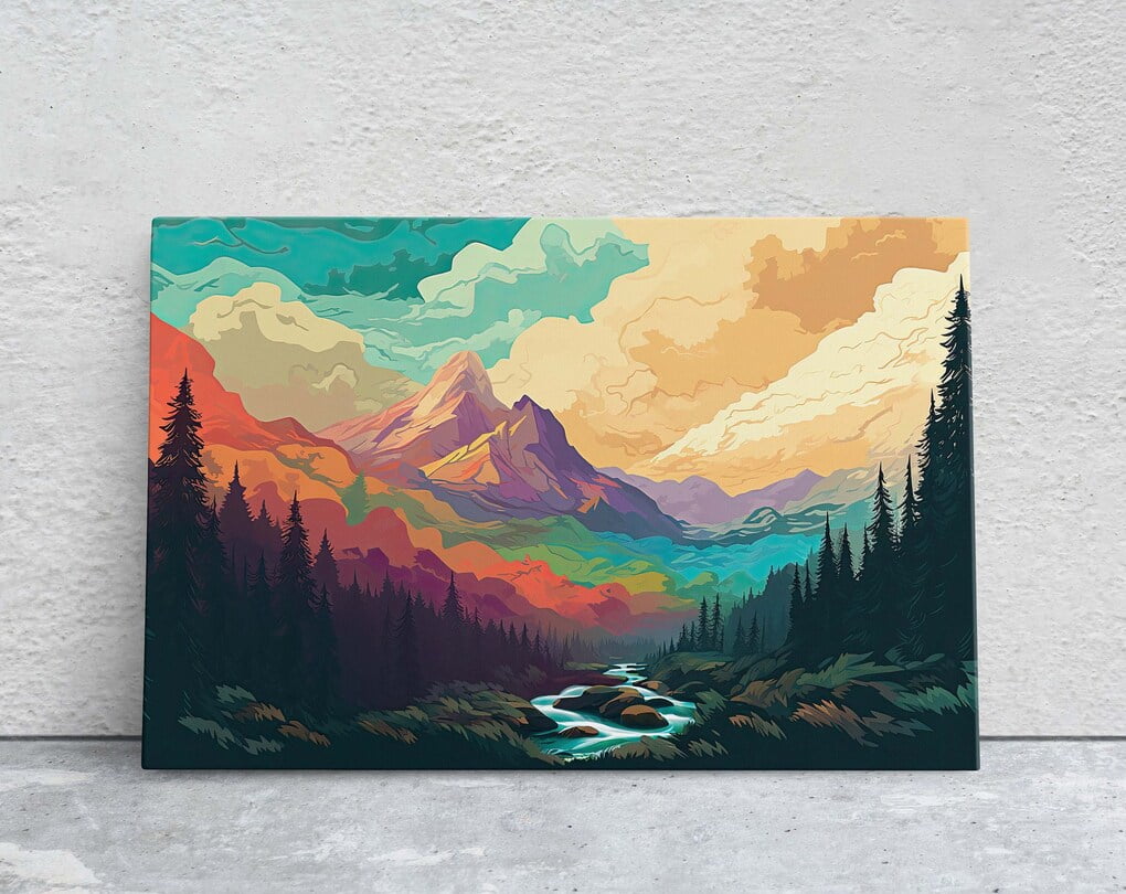 Kna Prints - 1 Pc Poster Cloud Motains On , Flat Illustration, Sset ...