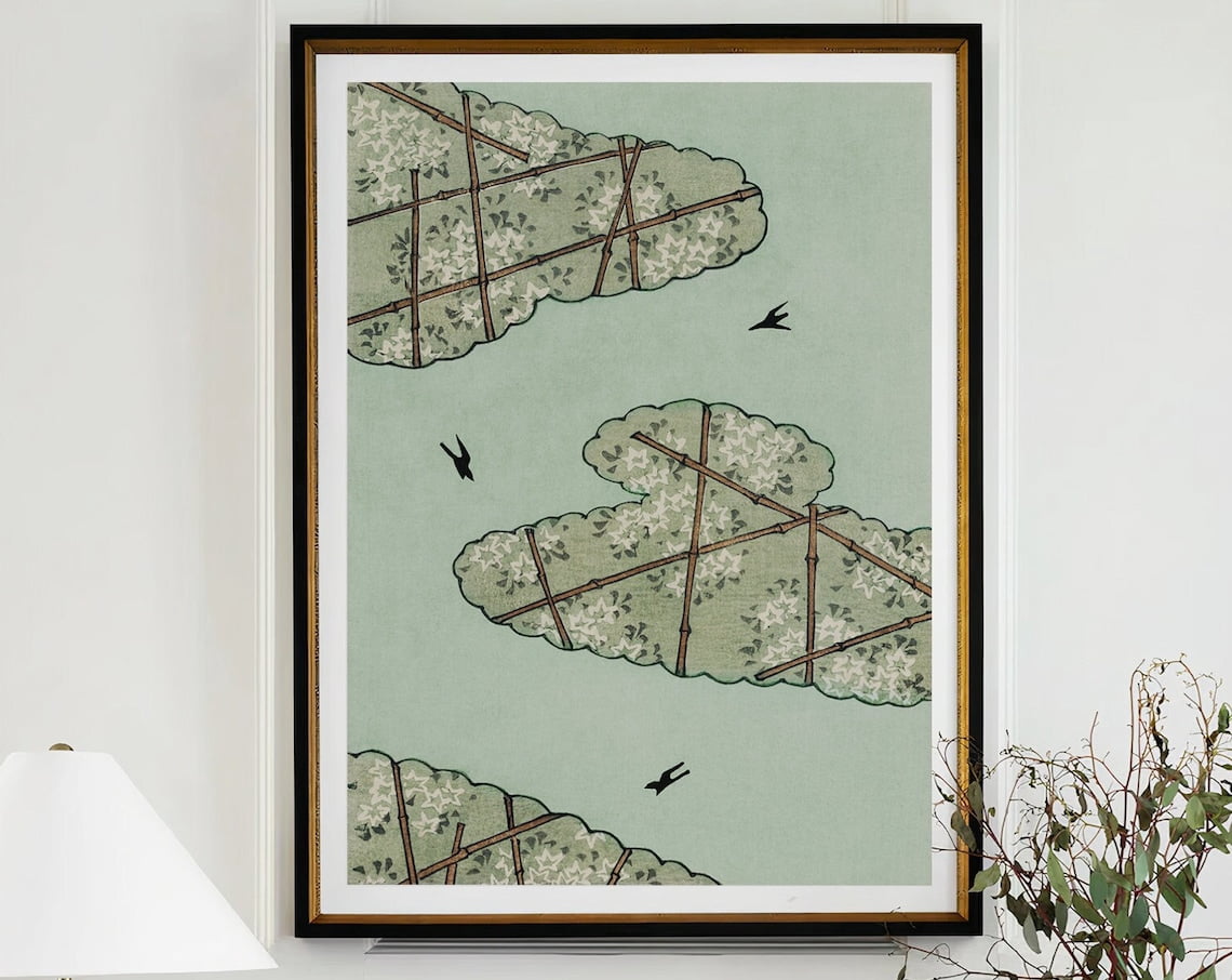 Kna Prints - 1 Pc Poster Clouds Pattern Watanabe Seitei Japanese ...