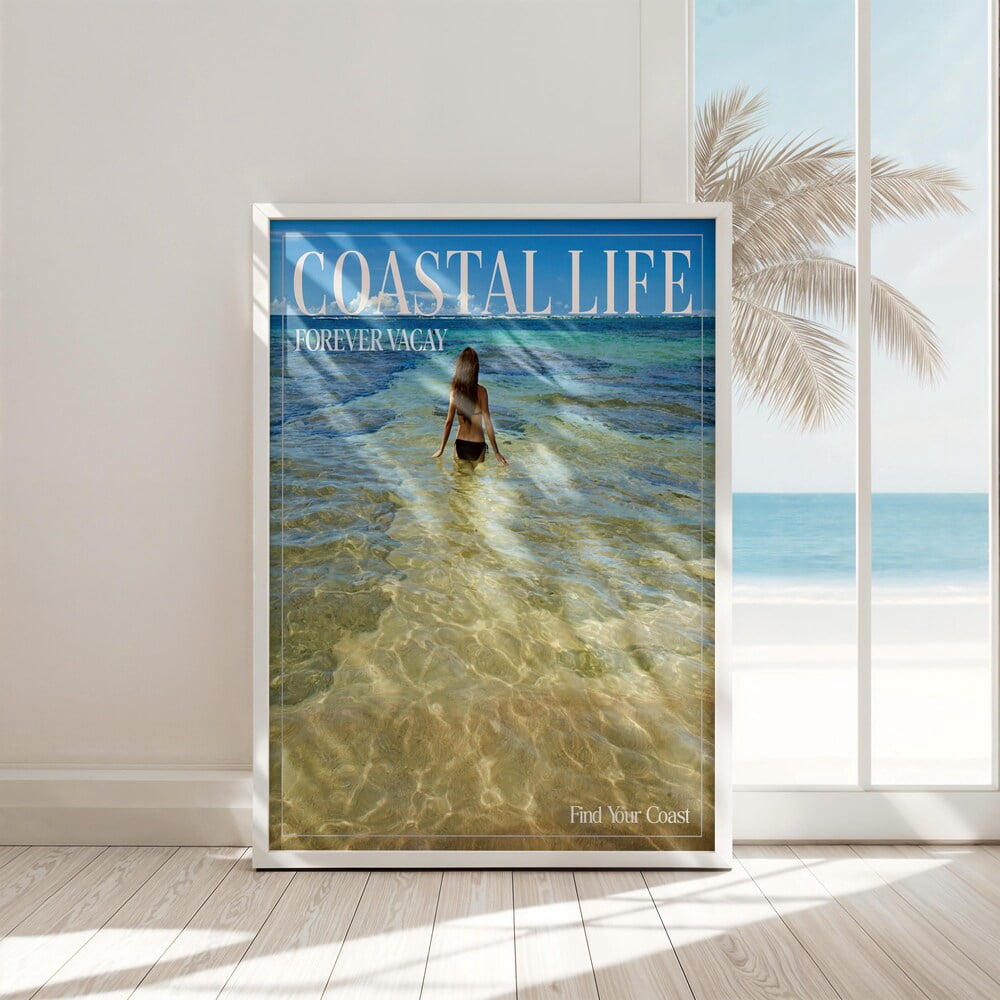 Kna Prints - 1 Pc Poster Coastal Life, Beachy Wall Art, Forever Vacay ...