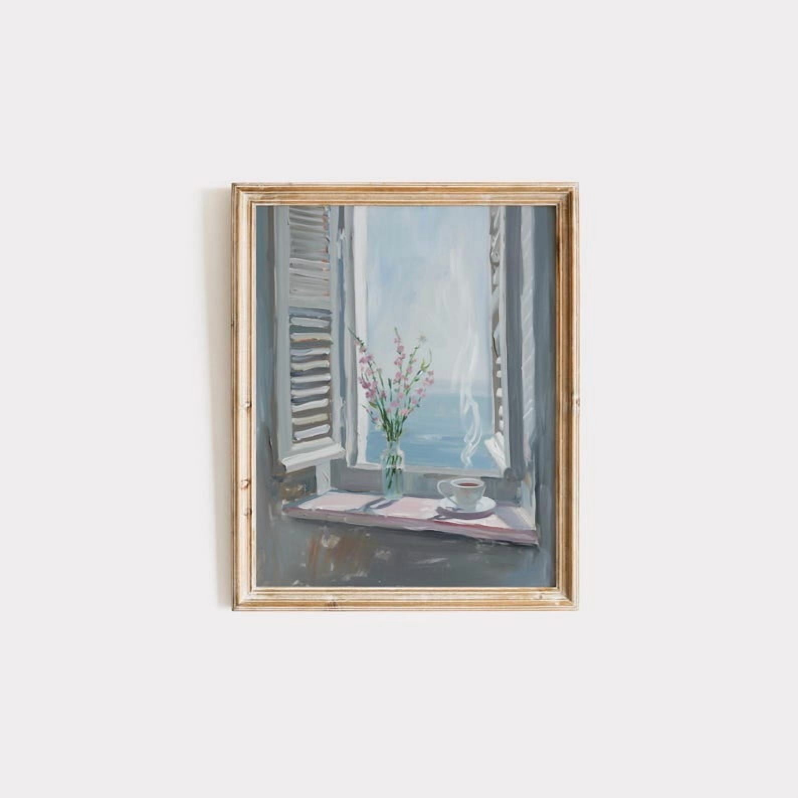 Kna Prints - 1 Pc Poster Coastal Window View Printocean Art, Coffee ...