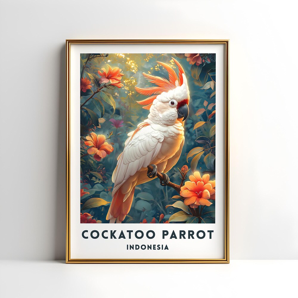 Kna Prints - 1 Pc Poster Cockatoo Parrot Indonesia Travel , Bird Wall ...