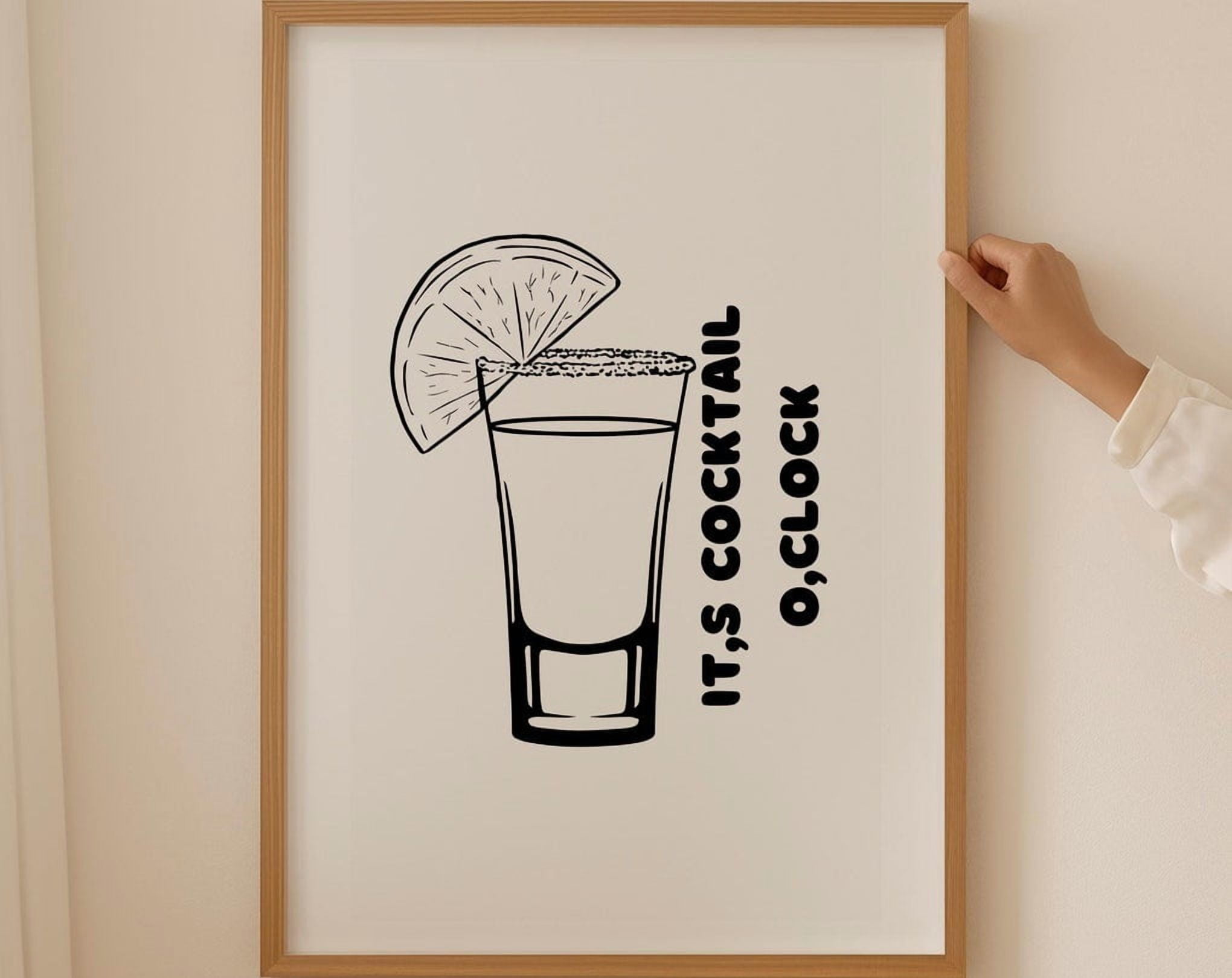 Kna Prints - 1 Pc Poster It'S Cocktail O'Clock Bar Signs, Cocktail Wall ...