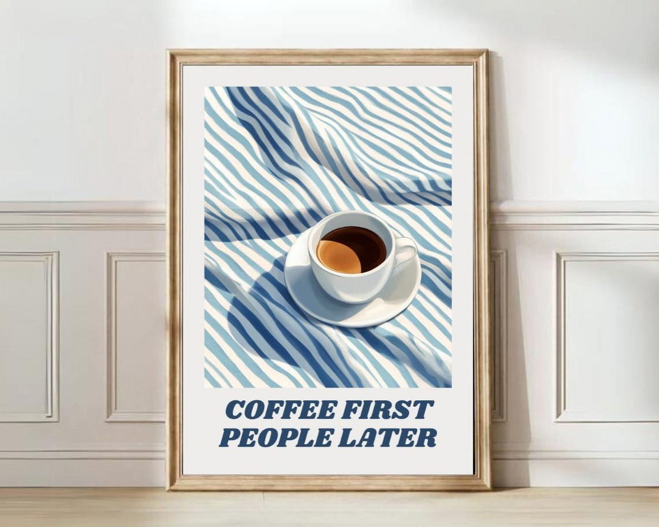 Kna Prints - 1 Pc Poster Coffee First Print Retro Coffee Print Coffee ...