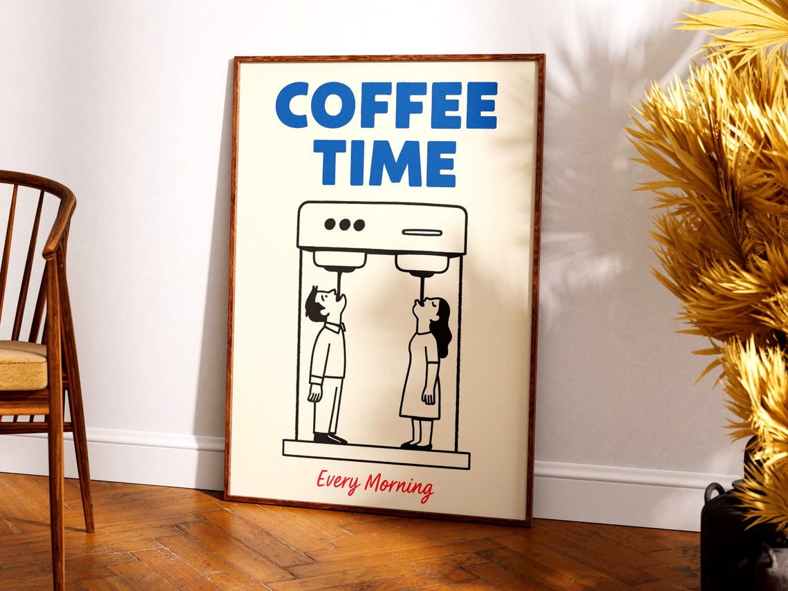 Kna Prints - 1 Pc Poster Coffee Time Fny Art Print Espresso Morning ...