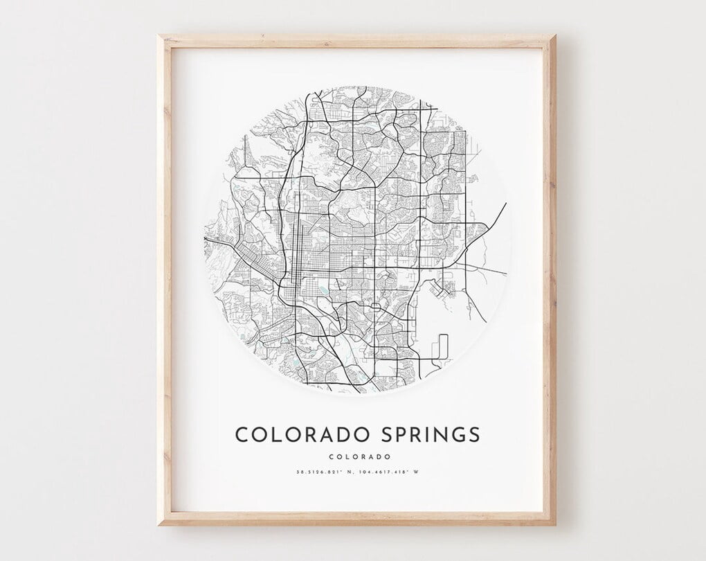 Kna Prints - 1 Pc Poster Colorado Springs Map Print, Colorado Springs ...