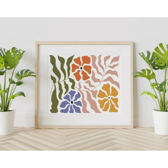 Kna Prints - 1 Pc Poster Colorful Flower And Leaf Boho Art Print ...