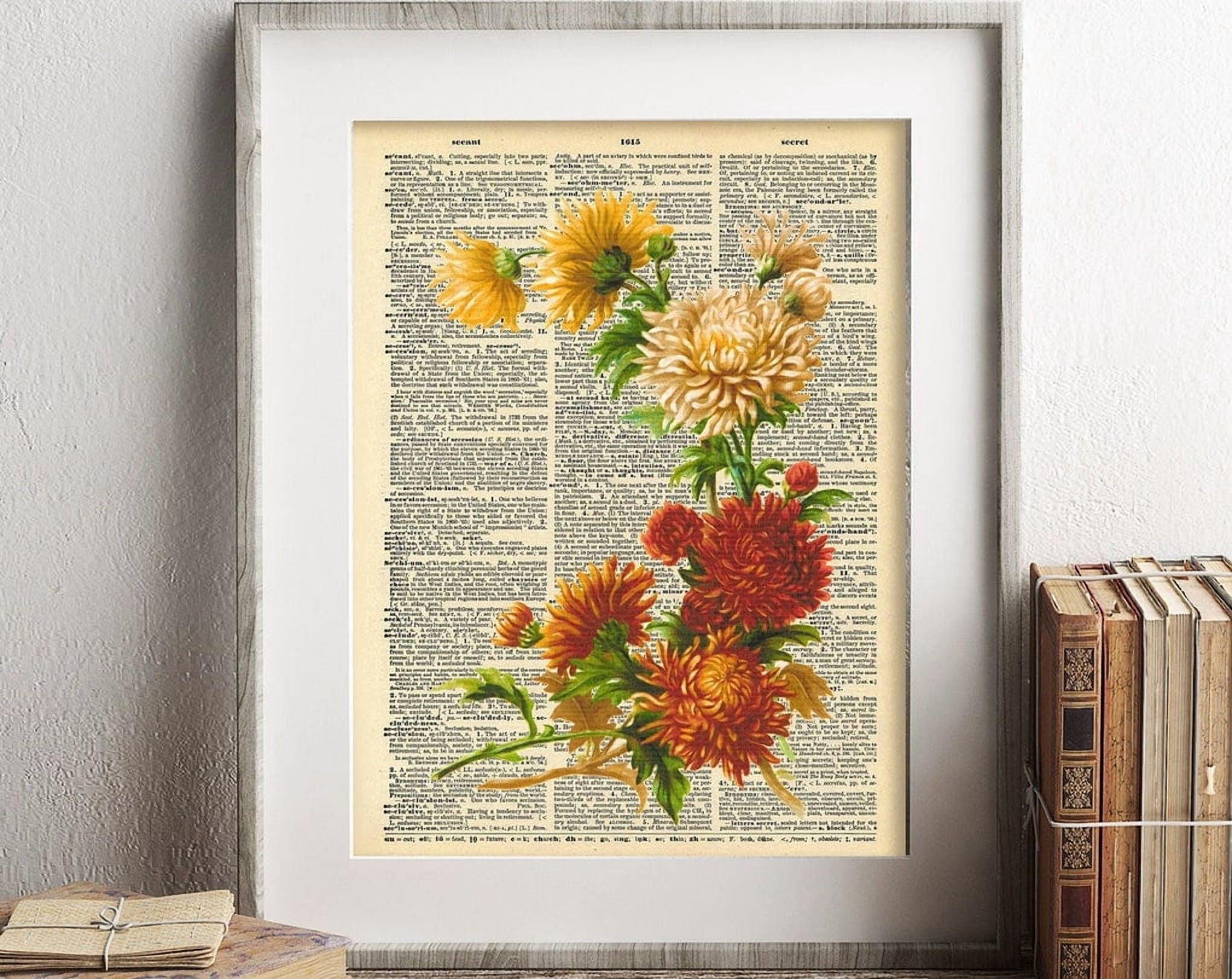 Kna Prints - 1 Pc Poster Colorful Flowers Illustration Dictionary Art ...