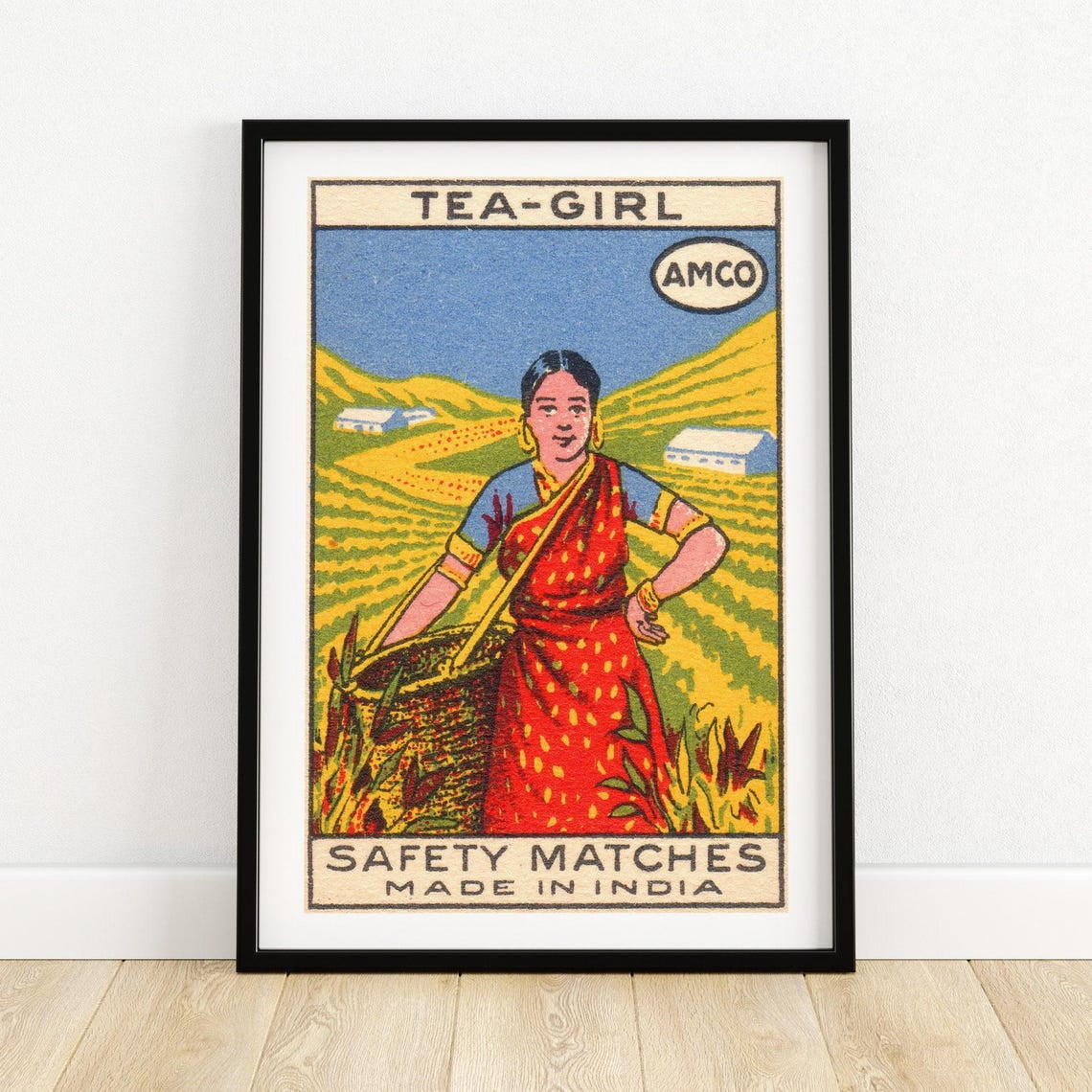 Kna Prints - 1 Pc Poster Colorful Indian Matchbox Art Print Tea-Girl ...