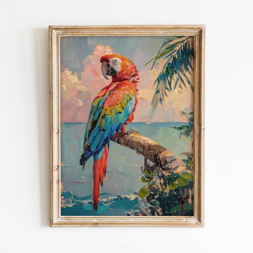 Kna Prints - 1 Pc Poster Colorful Macaw Parrot Printable Wall Art ...