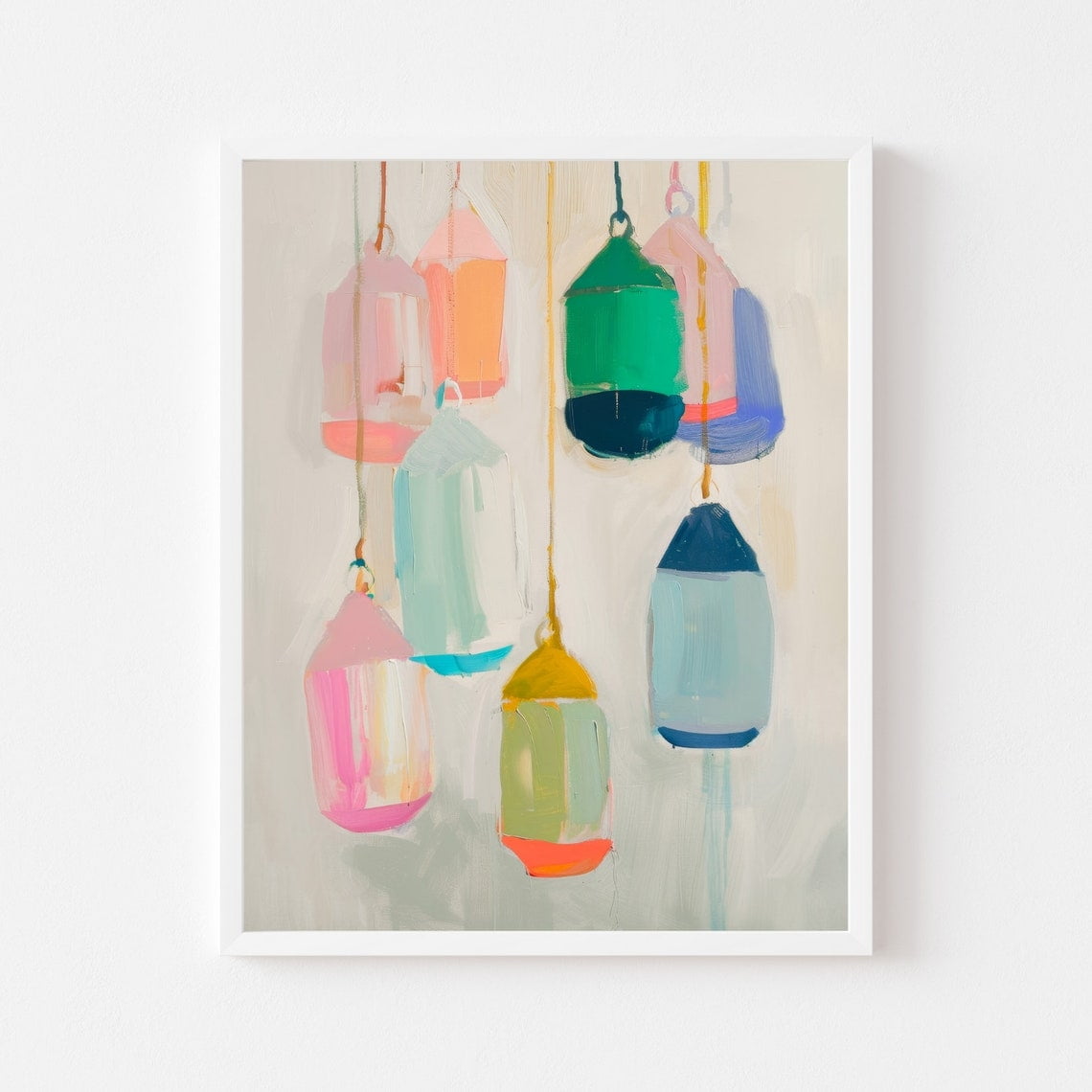 Kna Prints - 1 Pc Poster Colorful Neon Buoy Painting Coastal Fishing ...