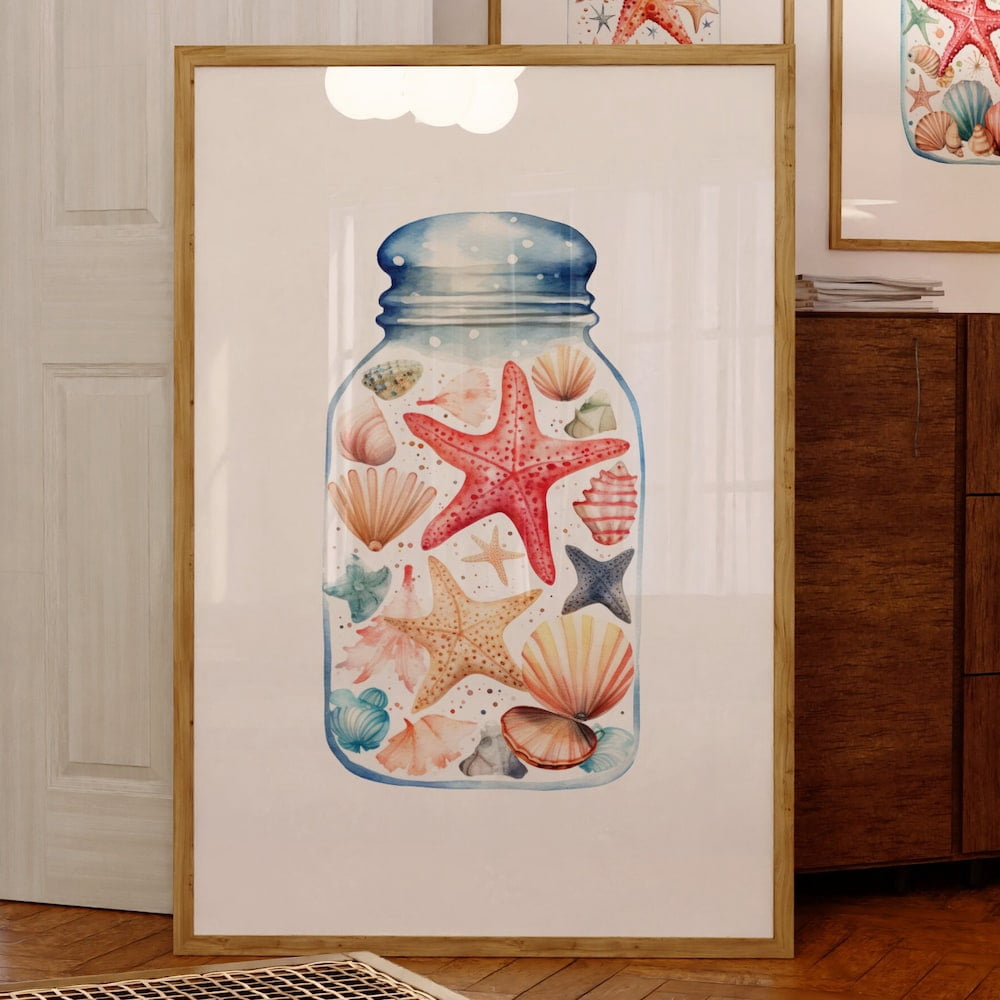 Kna Prints - 1 Pc Poster Colorful Seashell Print Coastal Granddaughter ...
