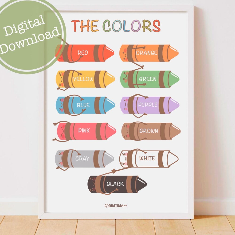Kna Prints - 1 Pc Poster Colors Educational Poster Printable Montessori ...