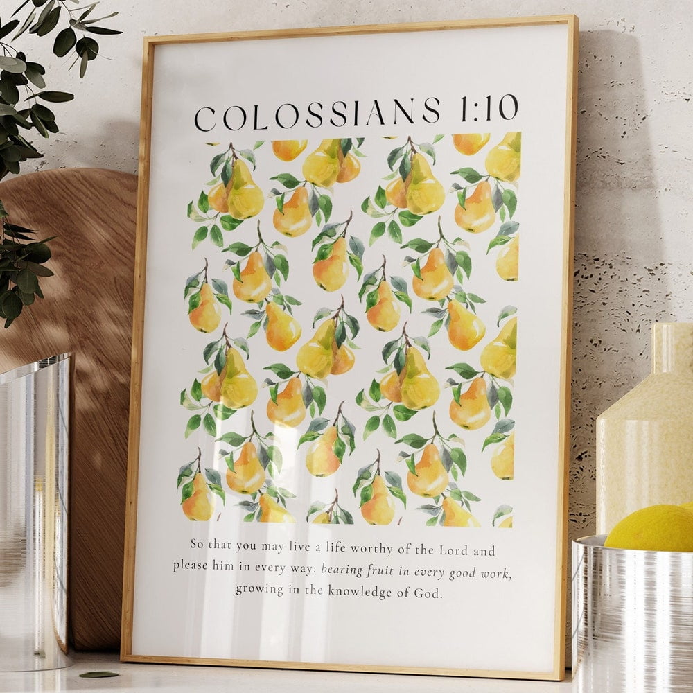 Kna Prints - 1 Pc Poster Colossians 1:10 Printable, Kitchen Bible Verse ...