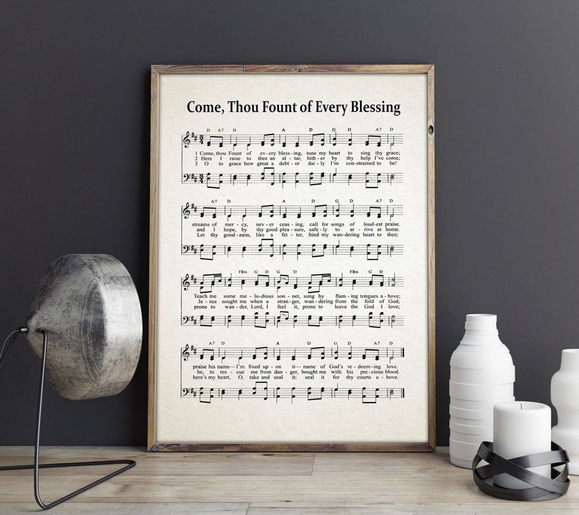 Kna Prints - 1 Pc Poster Come Thou Fot Of Every Blessing Hymn Sheet ...