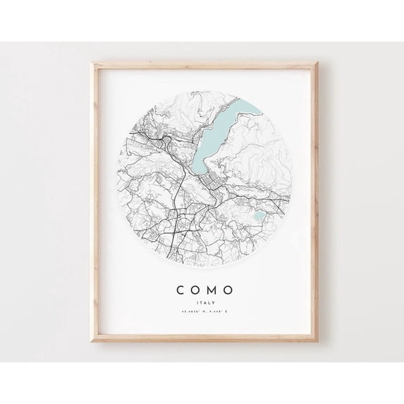 Kna Prints - 1 Pc Poster Como Map Print, Como Map City Wall Art, Como ...