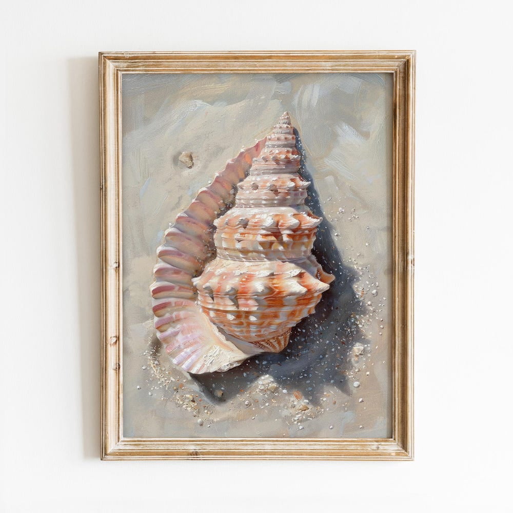 Kna Prints - 1 Pc Poster Conch Seashell On Beach Printable Wall Art ...