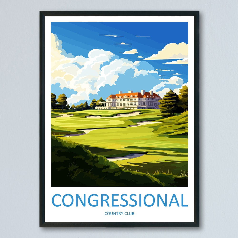 Kna Prints - 1 Pc Poster Congressional Golf Club Travel Wall Art ...