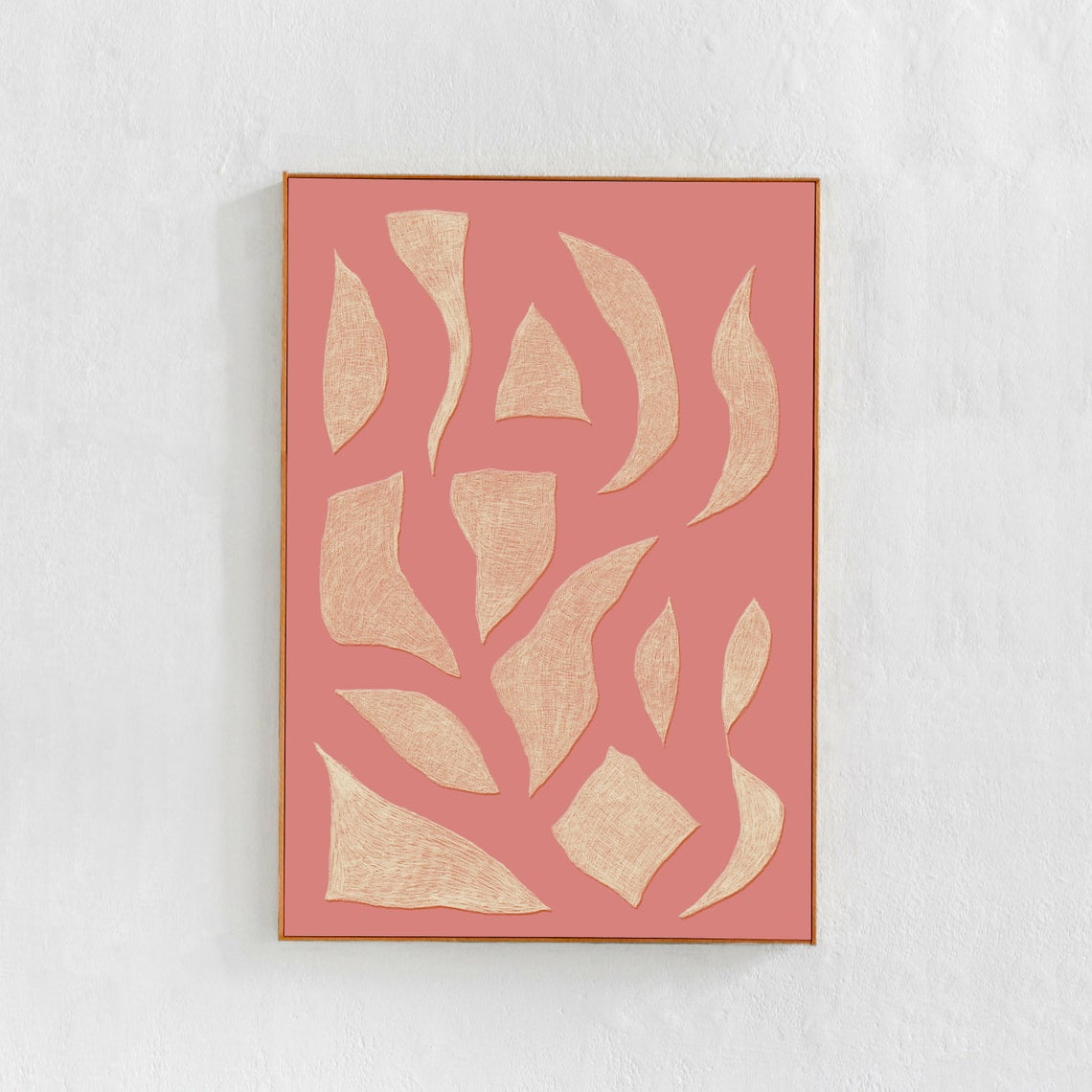 Kna Prints - 1 Pc Poster Contemporary, Eclectic Wall Decor In Raspberry ...